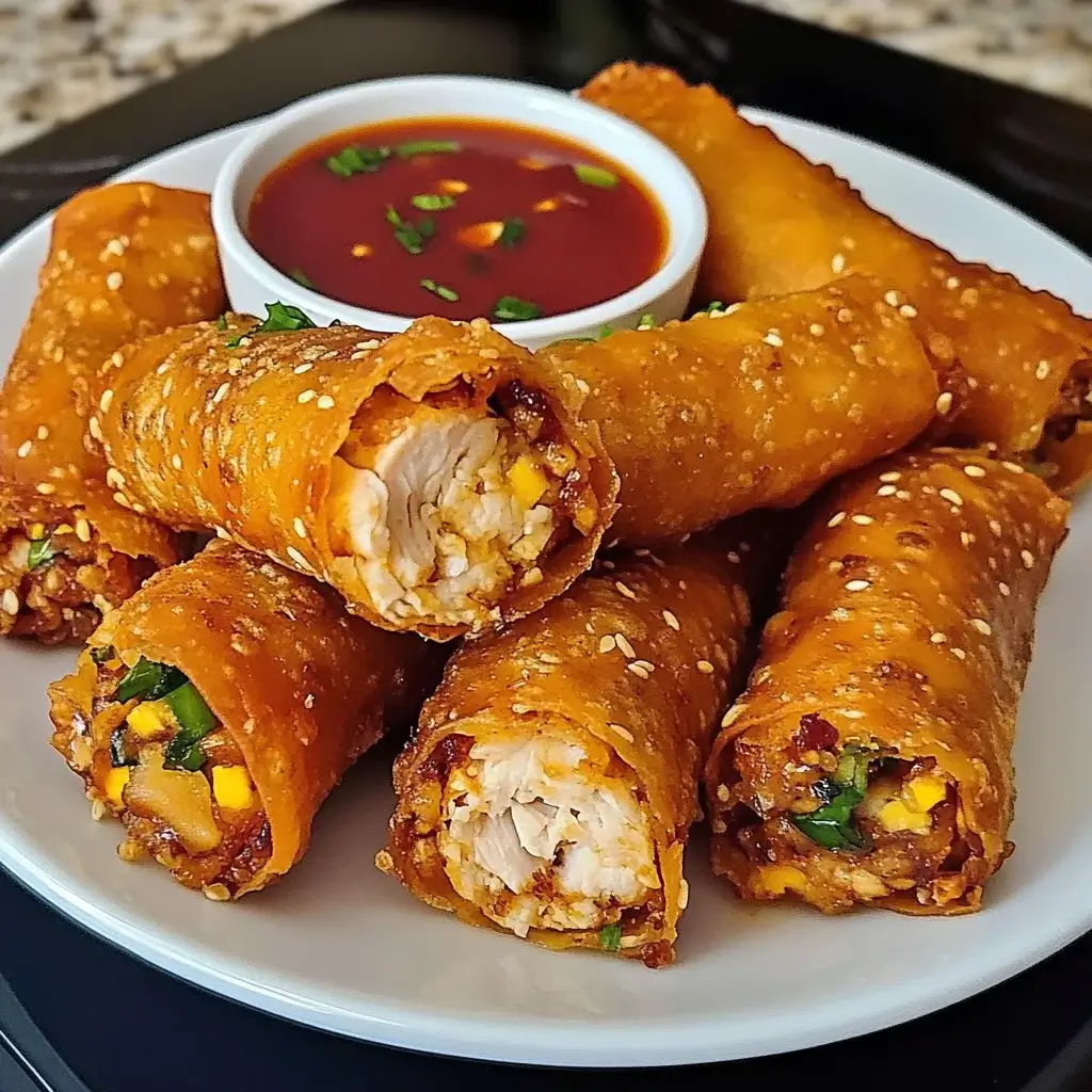 Crispy Chicken Spring Rolls - Red Recipe