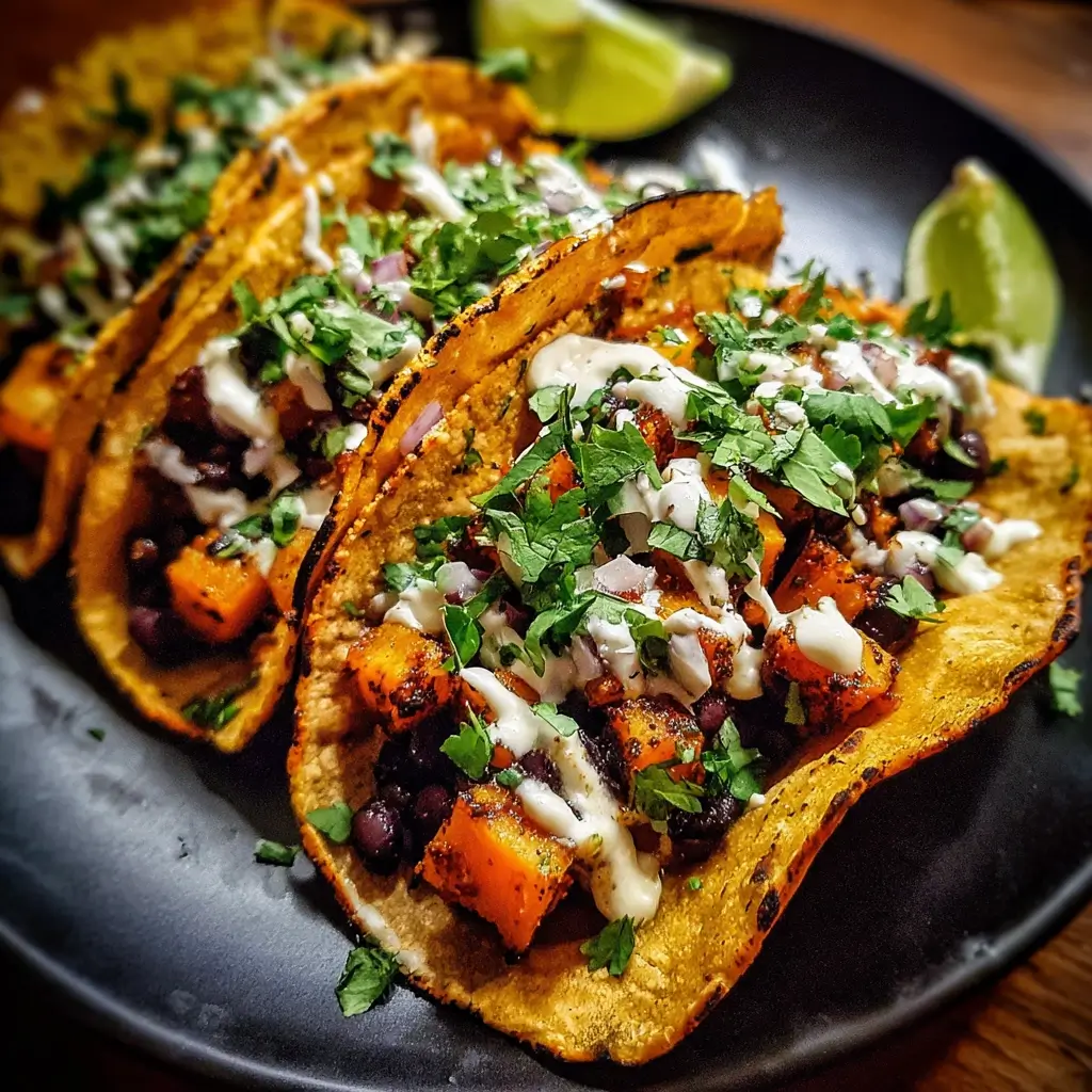 Pumpkin and Black Bean Tacos - Red Recipe
