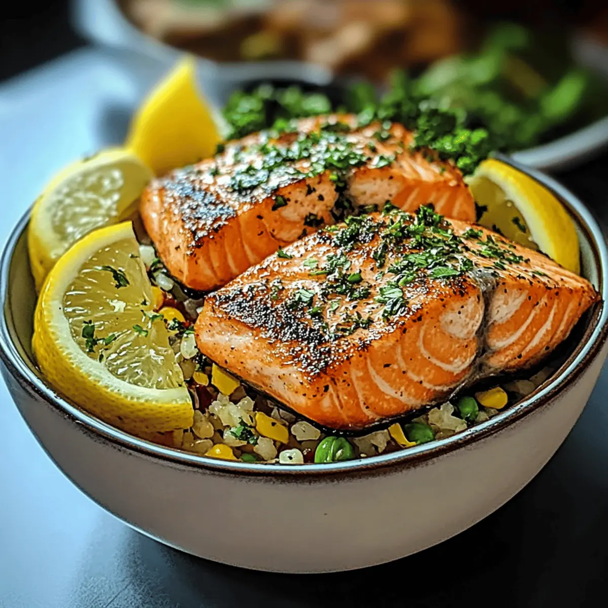 Easy Lemon Herb Salmon Bowls Packed with Fresh, Bold Flavors