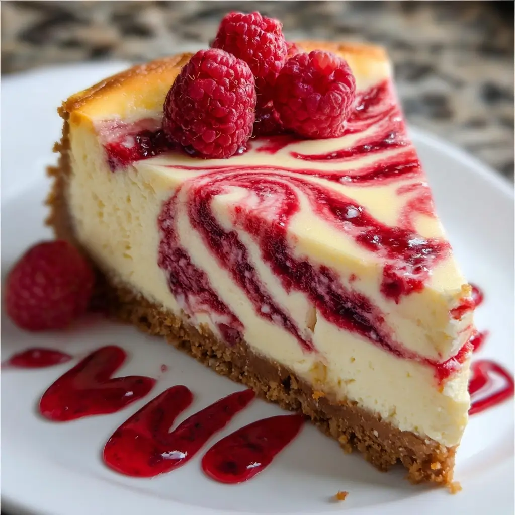 Raspberry Swirl Cheesecake - Red Recipe