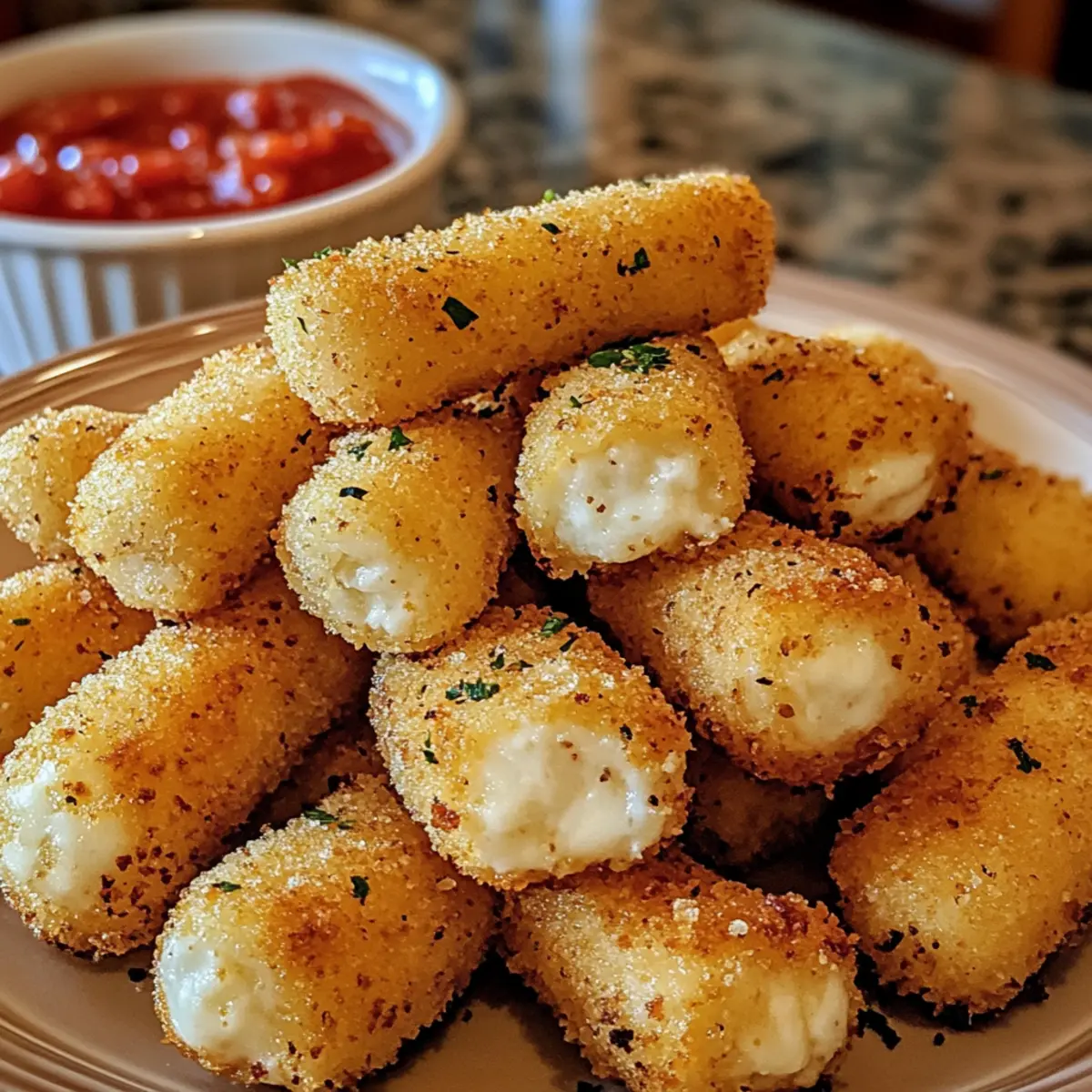 Easy Guilt-Free Baked Mozzarella Stick Bites: Crispy Gooey Snacks